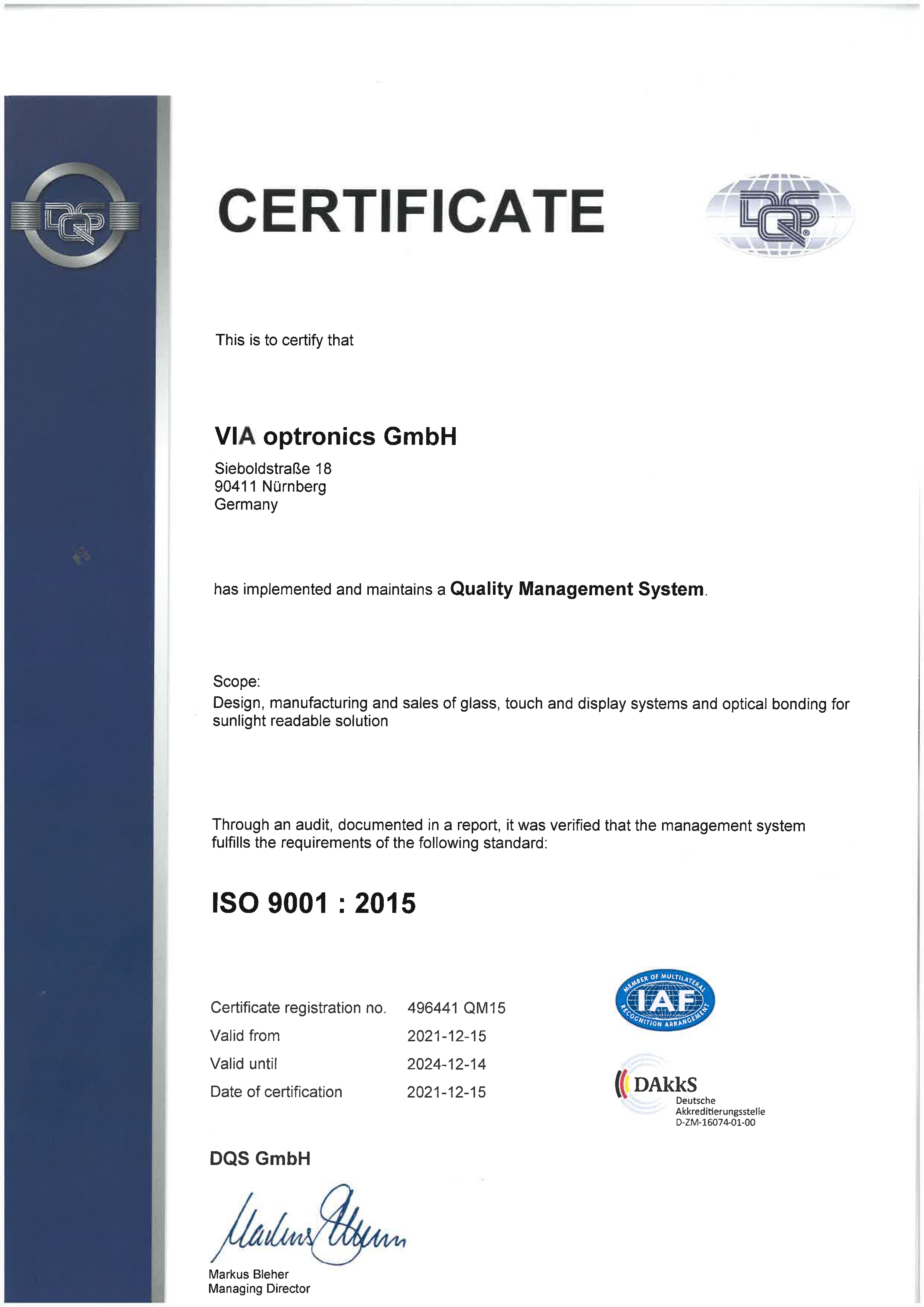 Press Section - VIA optronics